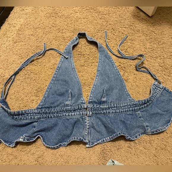 Princess Polly | Tops | Princess Polly Blue Denim Top | Poshmark